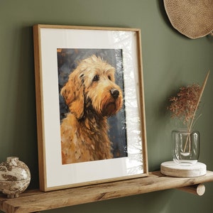 Goldendoodle Portrait Art Print, Goldendoodle Fine Art Painting, Giclee ...