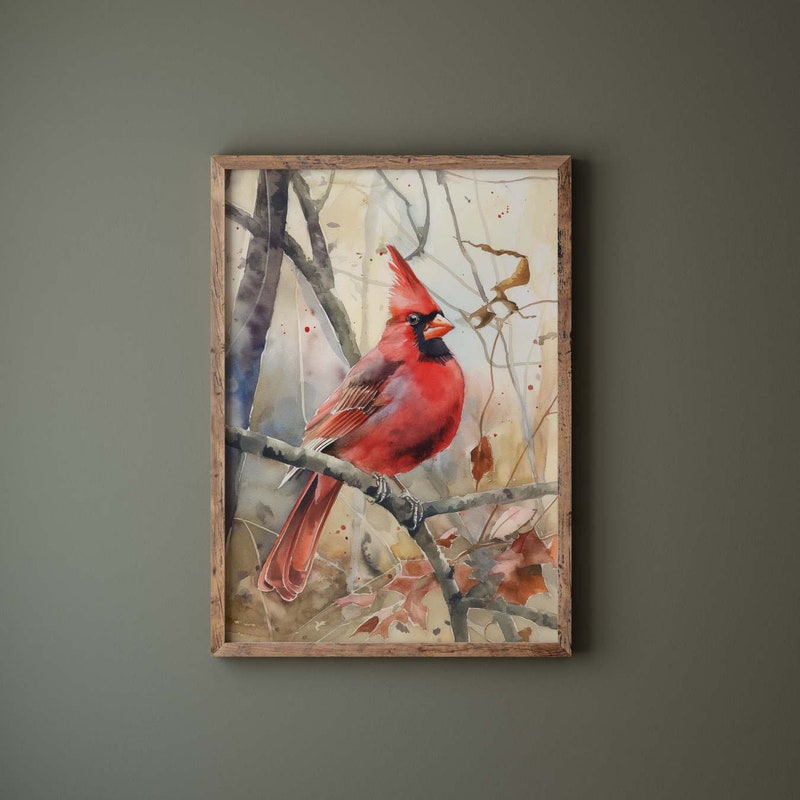Cardinal Watercolor - Etsy