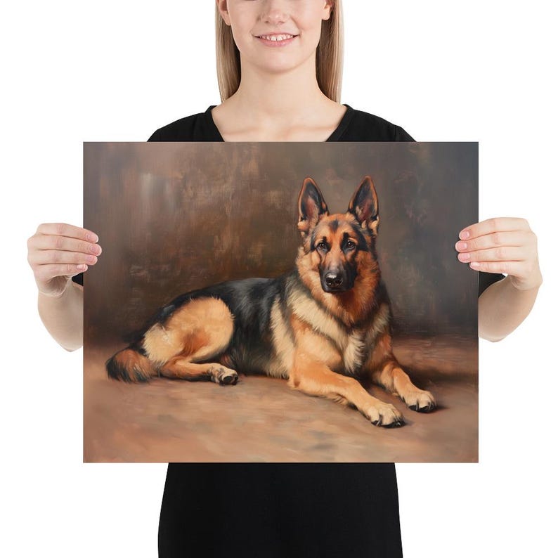 Vintage German Shepherd Art Print: Cottage Fireplace Scene - Etsy