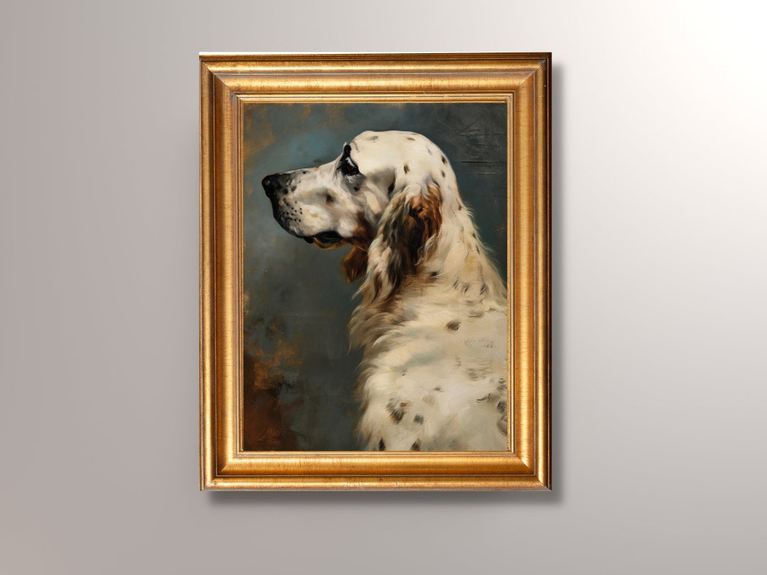 Vintage English Setter Portrait Digital Download, Irish Setter Painting ...