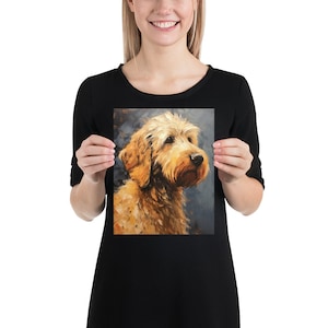 Goldendoodle Portrait Art Print, Goldendoodle Fine Art Painting, Giclee ...
