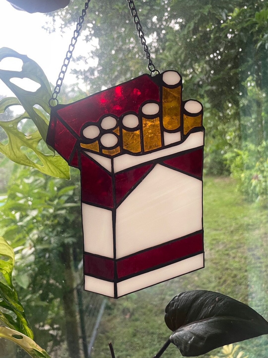 Stained Glass Pack O' Reds Cigarette Pack Sun Catcher - Etsy