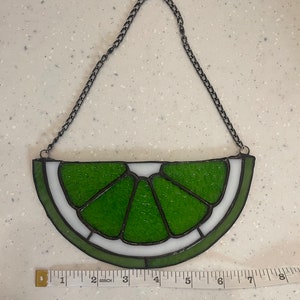 Stained Glass Lime Slice Sun Catcher - Etsy