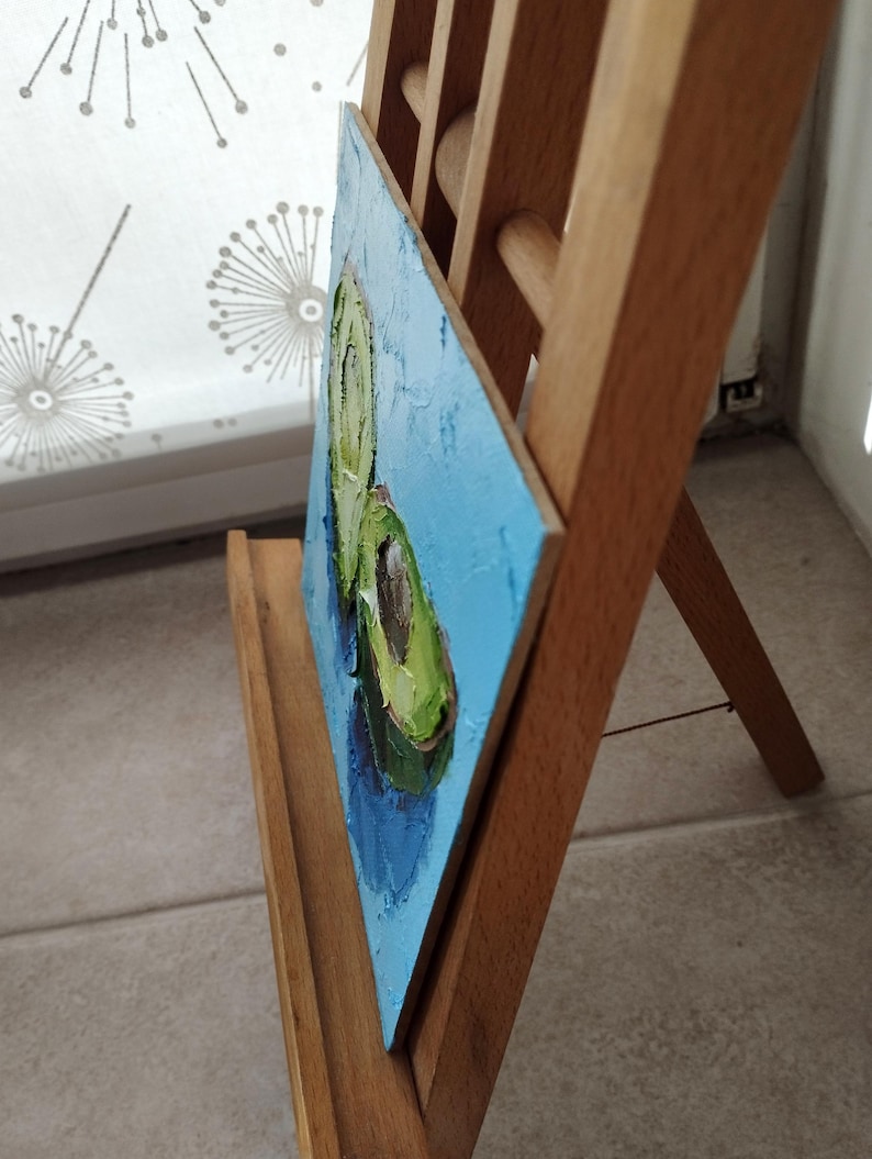 Avocado Oil Painting, Small Impressionist Fruit Art (6x6 Inch ...