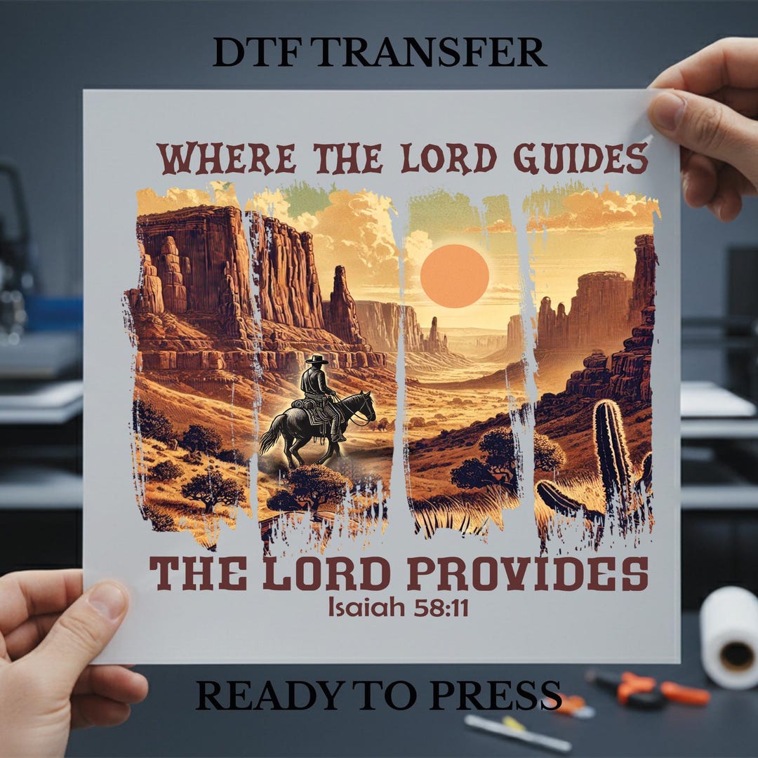 Christian Western DTF Transfer: Cowboy Bible Verse Ready to Press ...