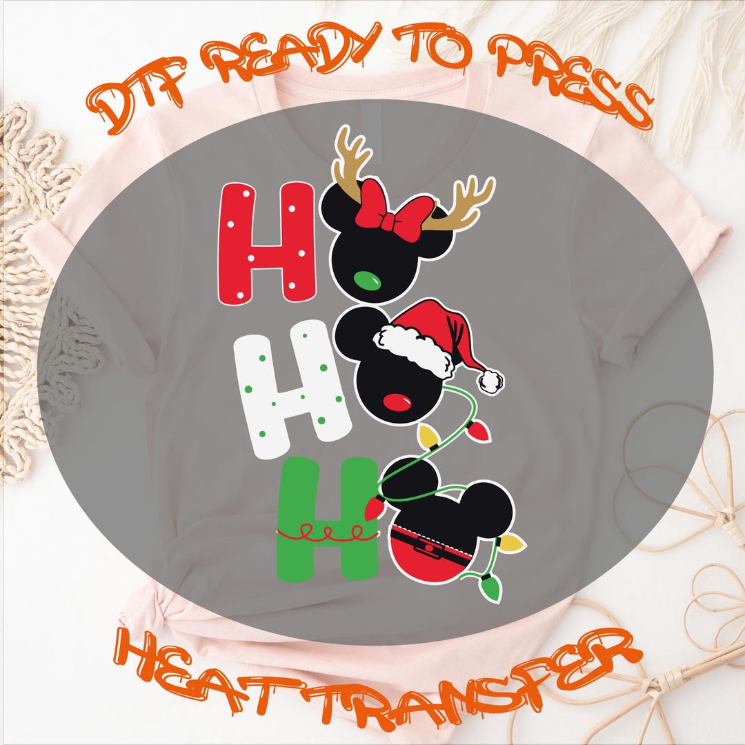 Disney Ho Ho Ho Christmas Dtf, Mickey and Minnie Christmas Dtf, Disney ...