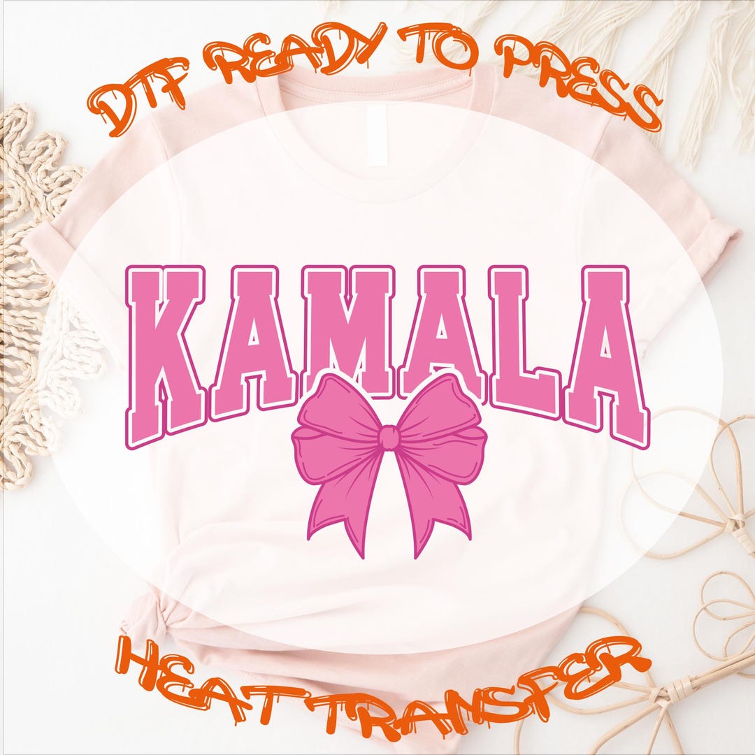 Kamala Harris Pink Coquette Dtf Transfer, Pink Kamala Harris Ready to ...