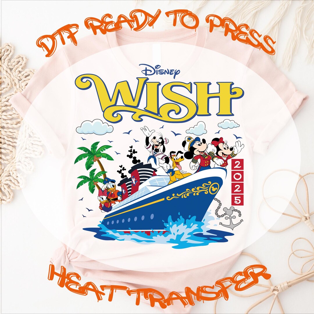 Disney Wish 2025 Dtf Transfer, Mickey & Friends Crew Ready to Press ...