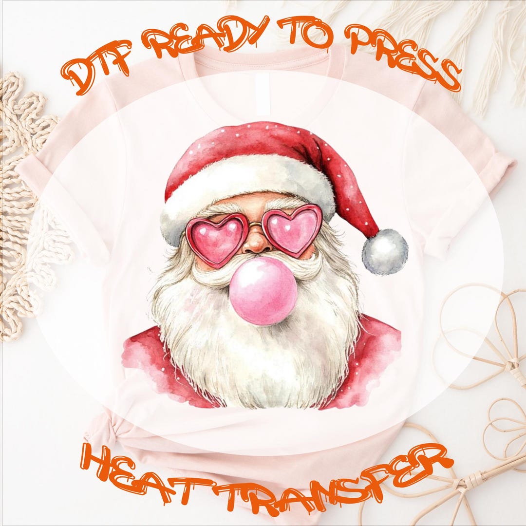 Christmas Balloon Pop Santa Claus Ready to Press, Christmas Pink Santa ...