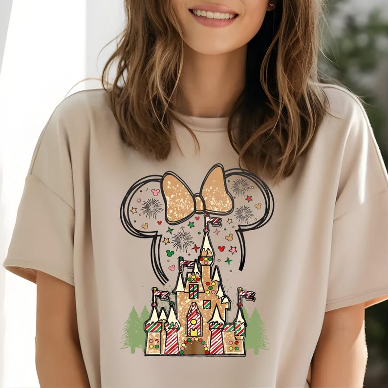 Disney Gingerbread Castle DTF, Christmas Heat Transfer - Etsy