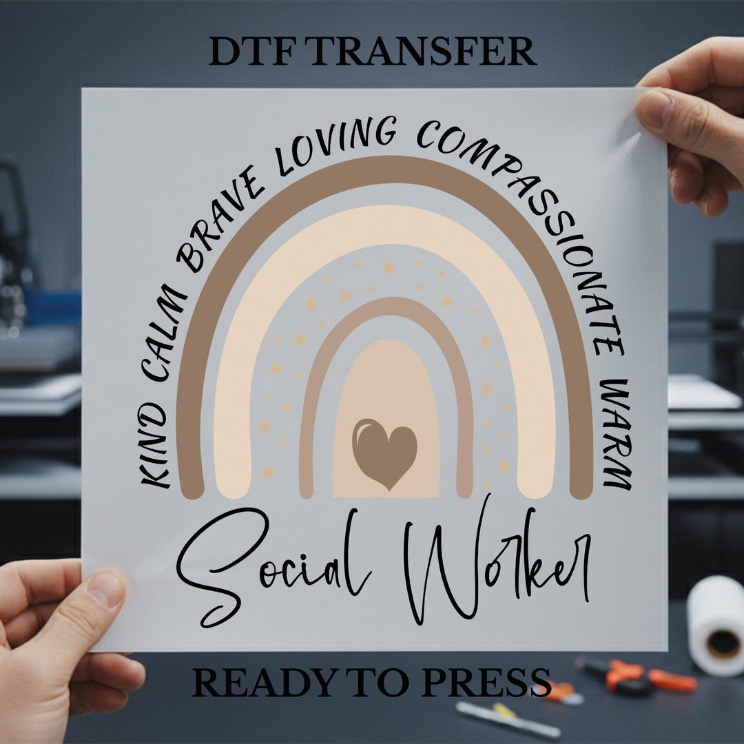 Social Worker Boho Rainbow DTF Transfer, Mental Health Professional ...