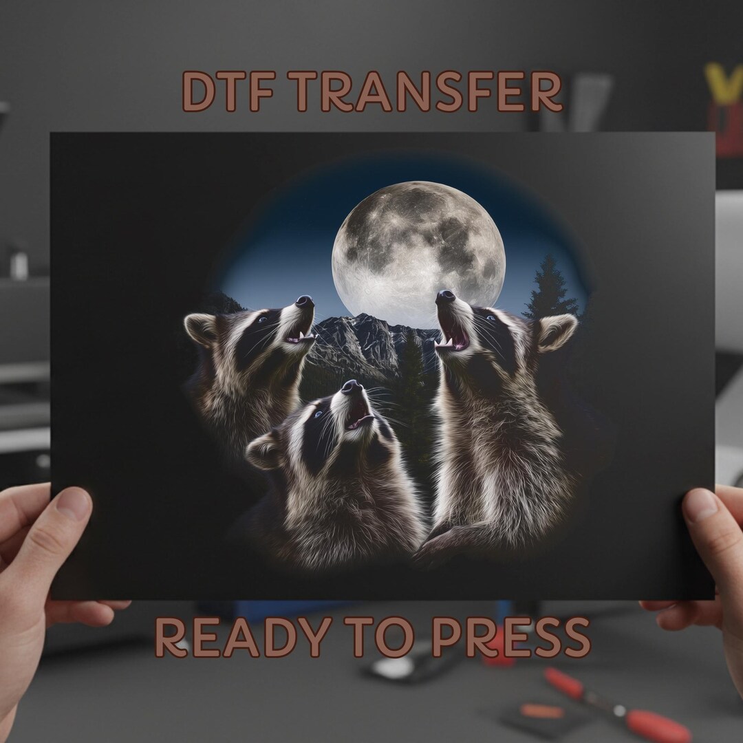 Three Wolves Moon DTF Transfer, Wildlife Animal Heat Press, Howling ...