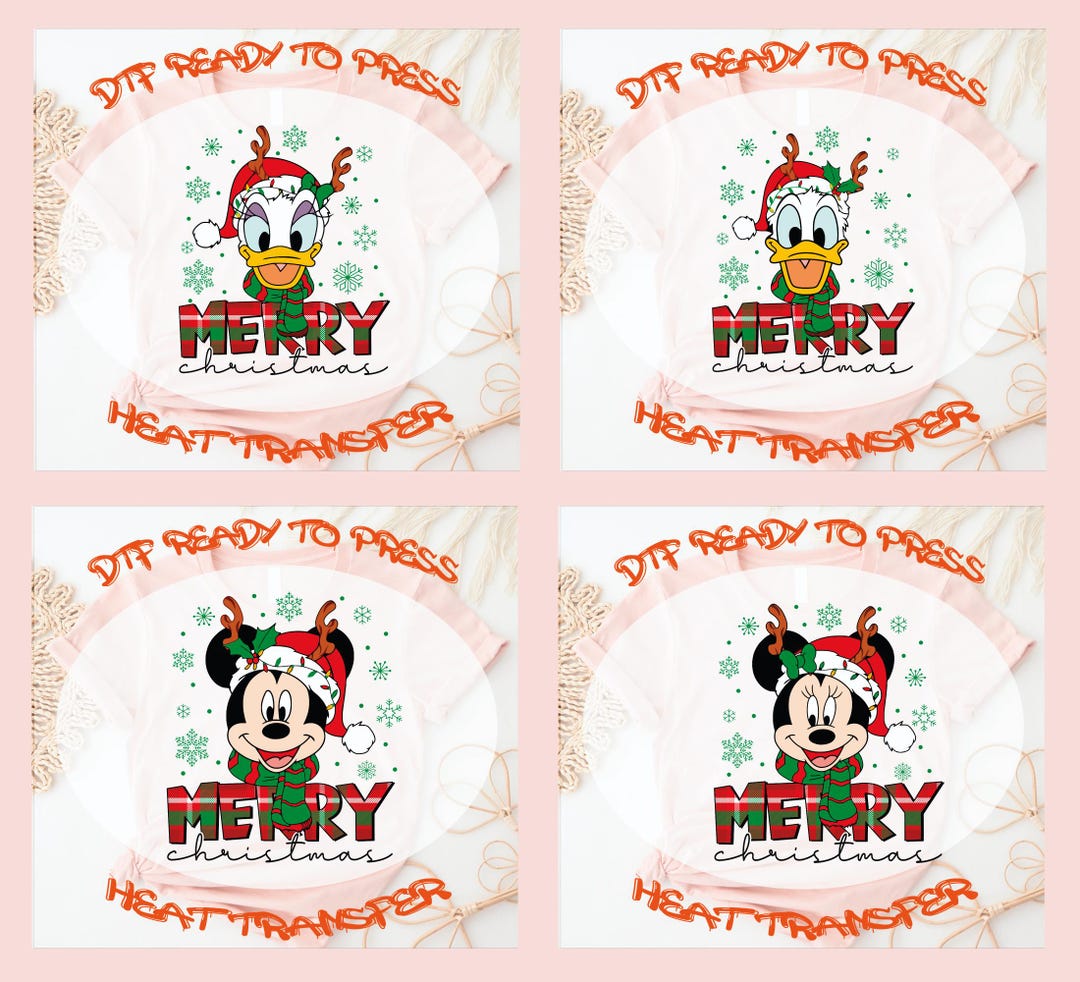 Disney Christmas Characters Dtf, Heat Press, Disney Ready to Press ...