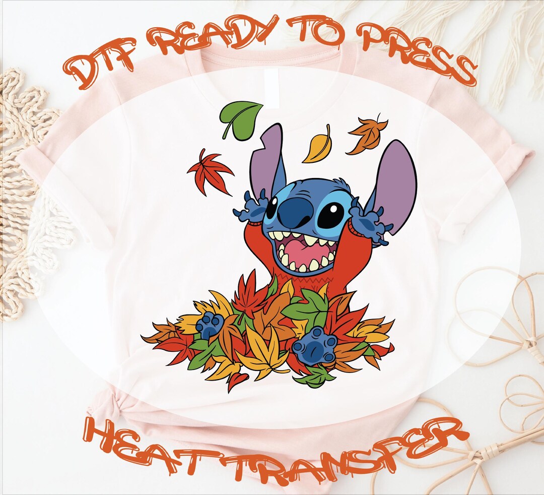 Autumn Stitch Dtf, Fall Stitch Ready to Press, Cartoon Character Dtf ...