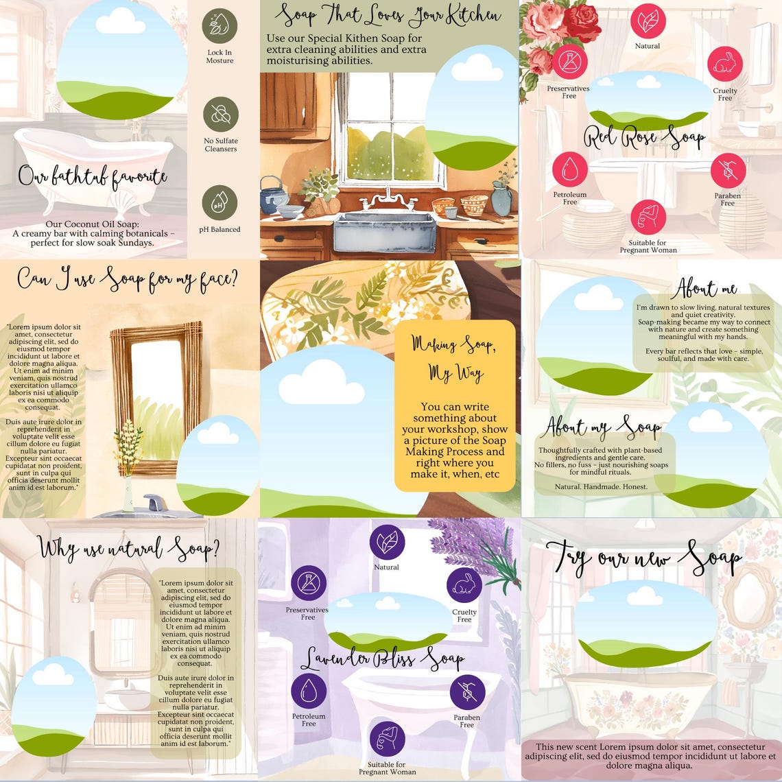 Soap Business Instagram - Handmade Soap Social Media Post Template ...