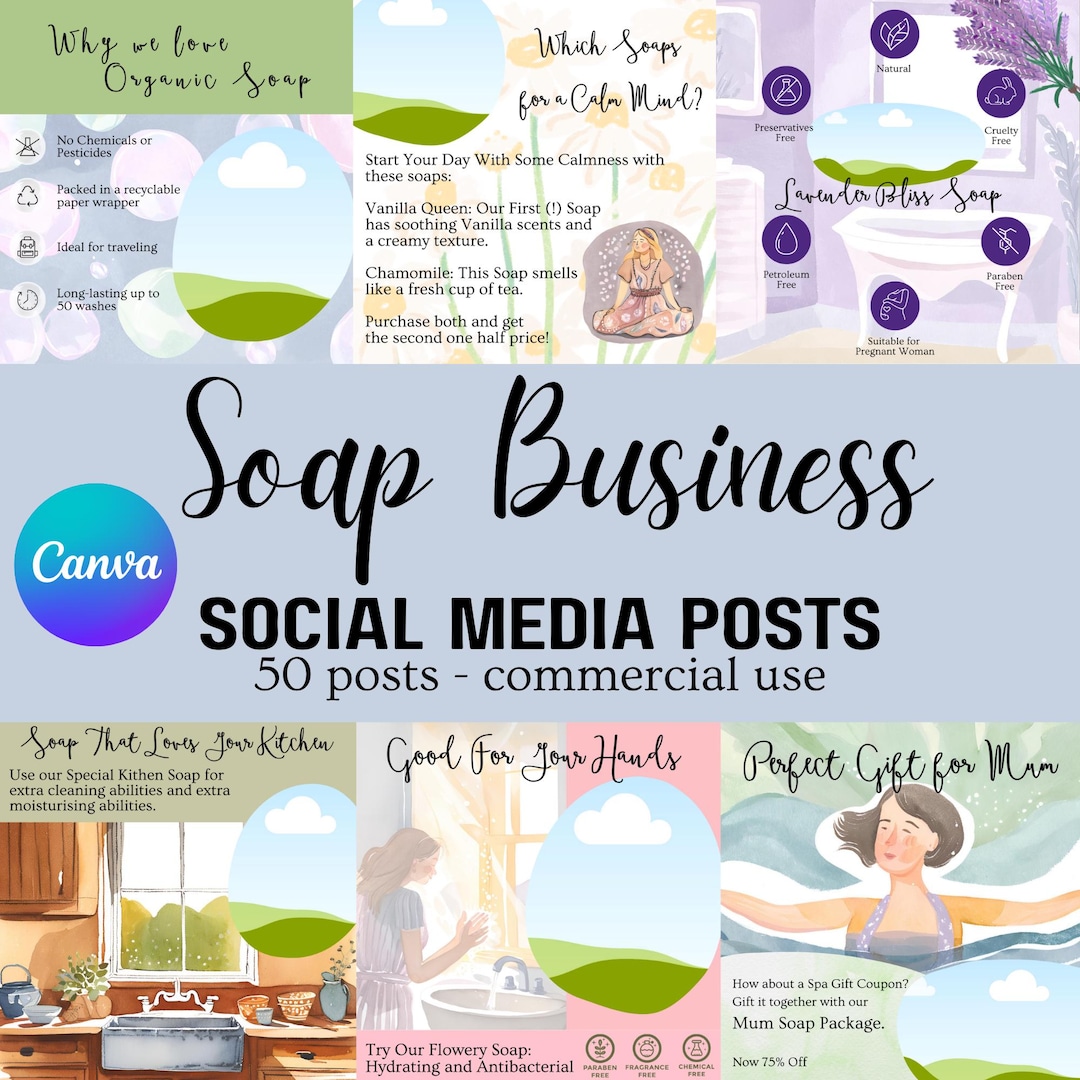 Soap Business Instagram - Handmade Soap Social Media Post Template ...
