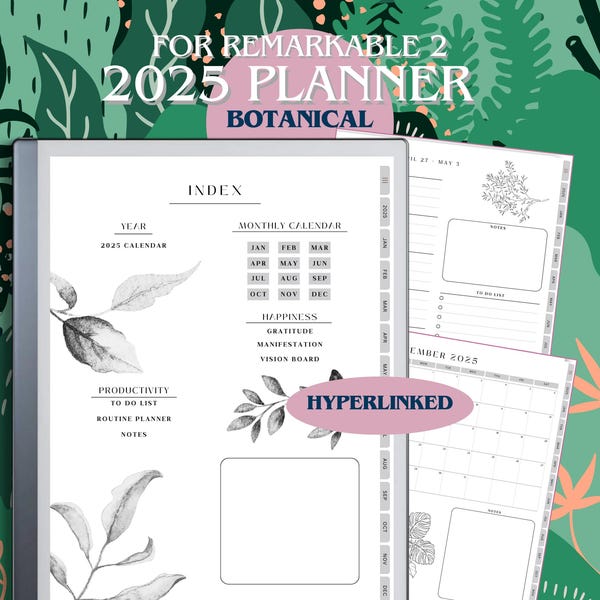 Botanical Planner - Etsy