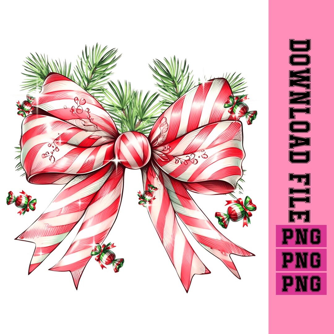 Coquette Christmas PNG, Christmas Bows Png, Trendy Christmas Png, DTF ...