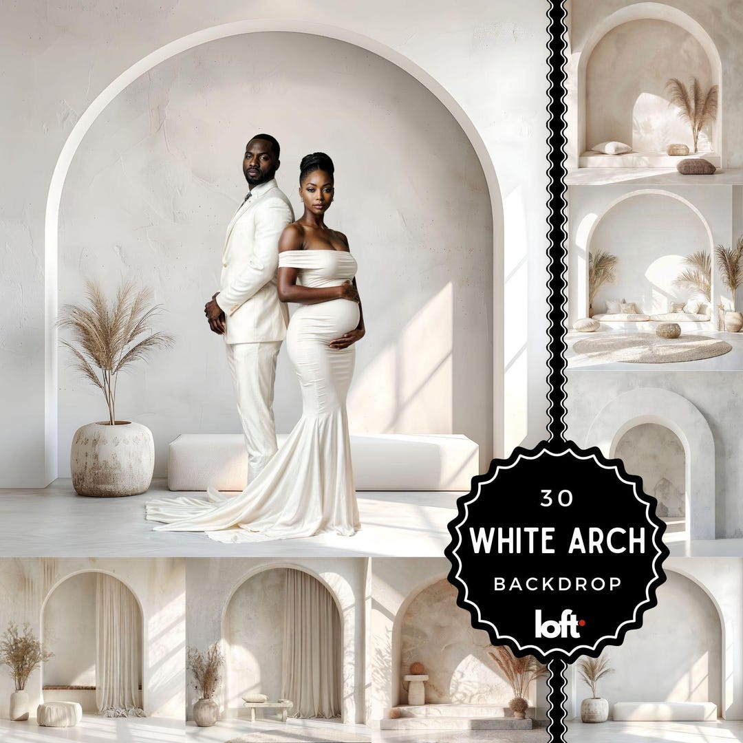 Boho Arches Set Digital Backdrop, Minimal Maternity Photo Backdrop ...