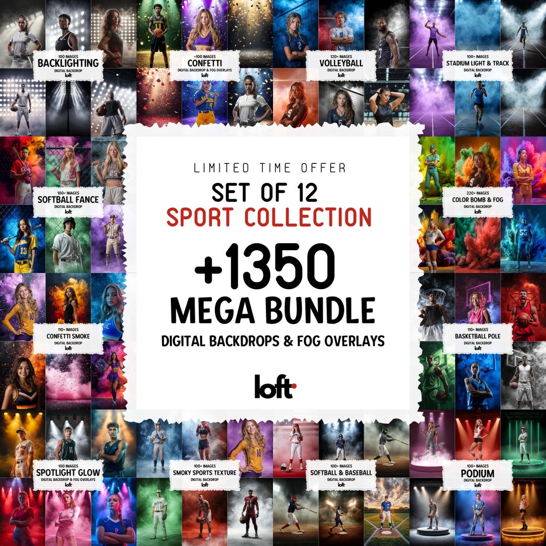 Sports Backdrops Bundle | Football, Baseball, Softball, Volleyball ...
