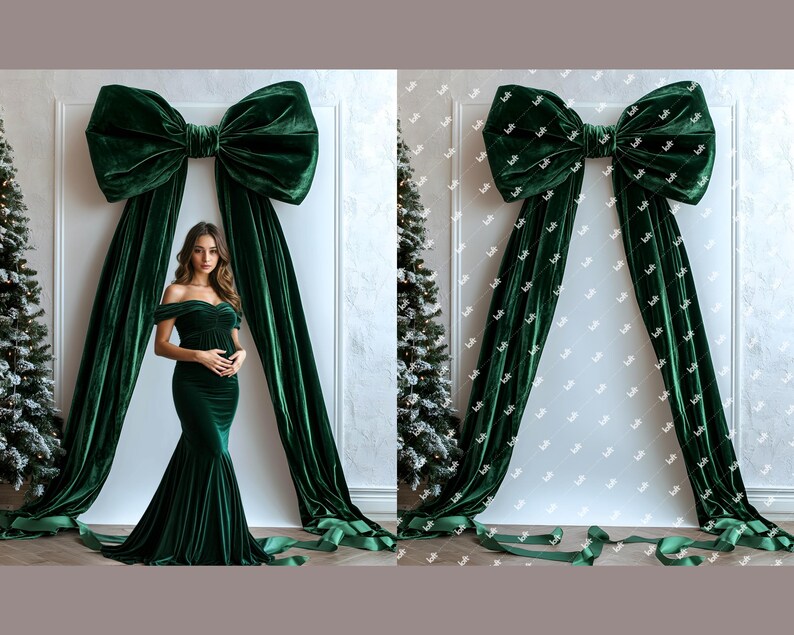 Bow Digital Backdrop Overlays for Maternity Photoshoot, Bow Theme ...