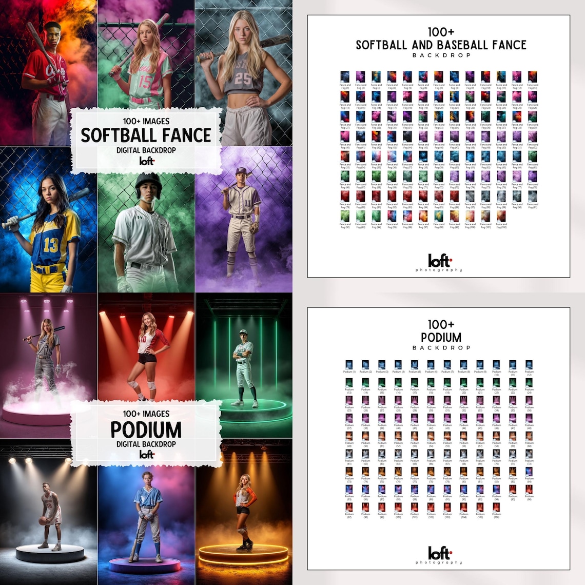 Sports Backdrops Bundle | Football, Baseball, Softball, Volleyball ...