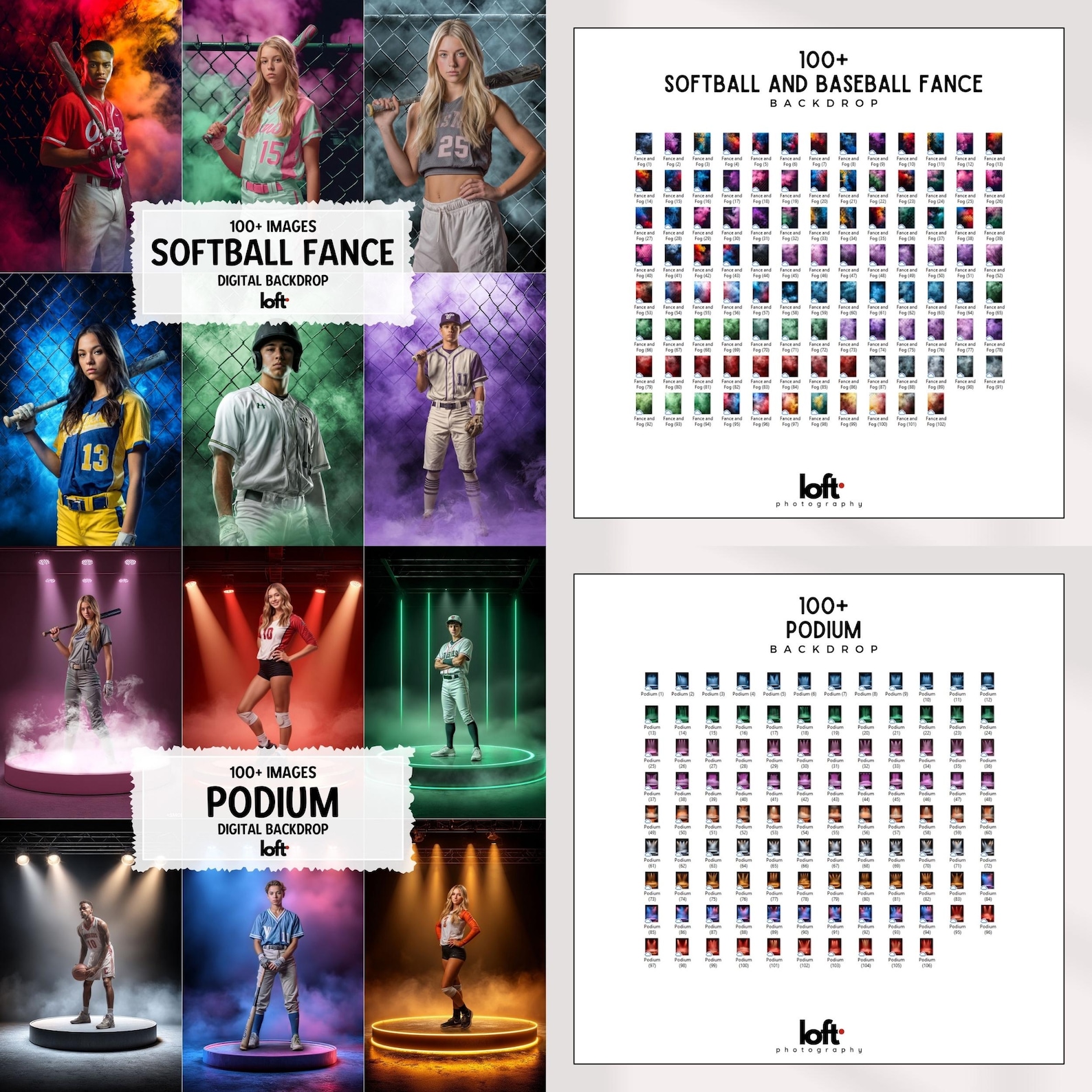Sports Backdrops Bundle | Football, Baseball, Softball, Volleyball ...