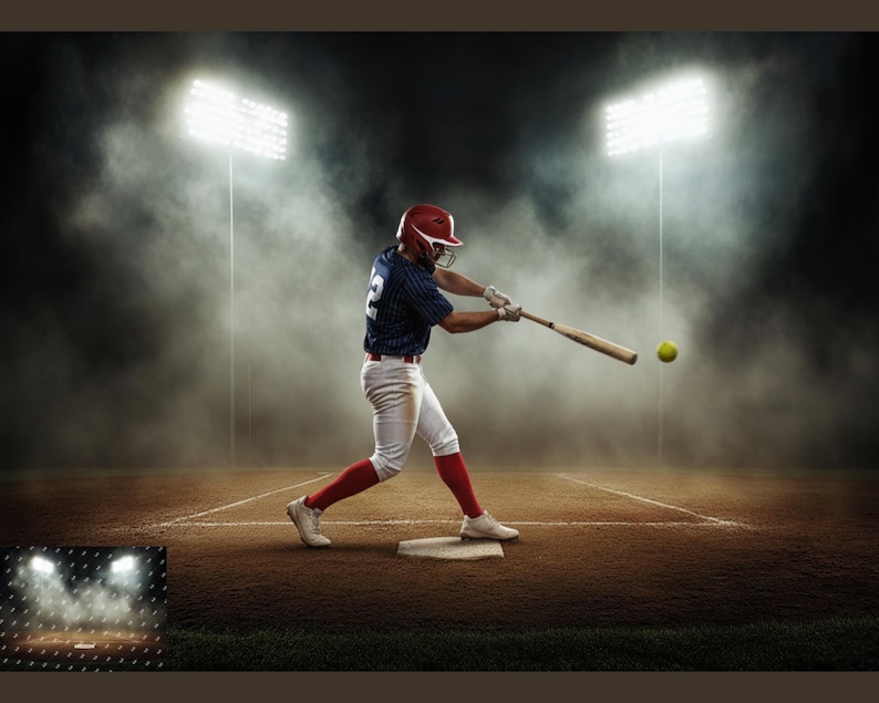 Sports Softball & Baseball Backgrounds, Stadium Lights Photo Overlay ...