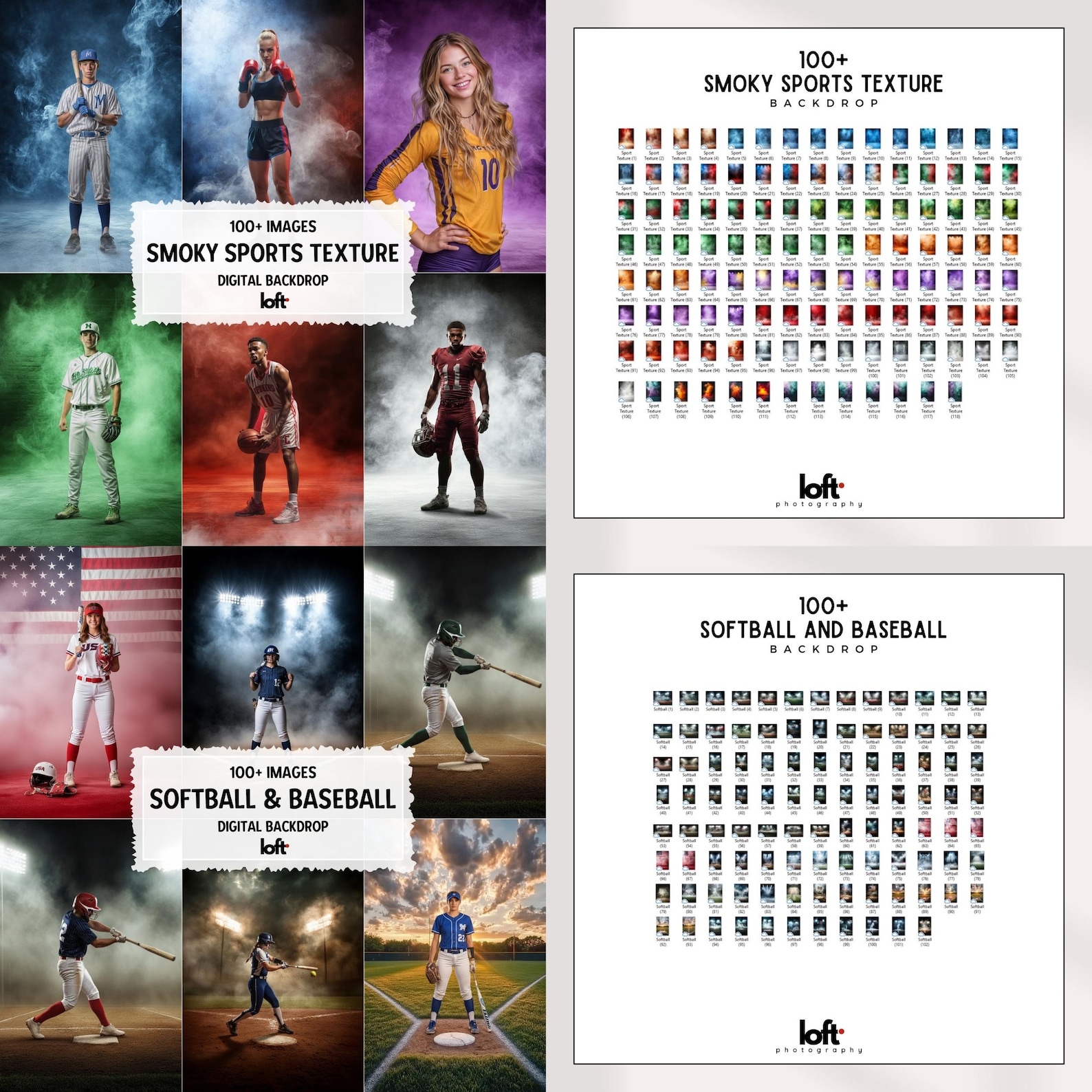Sports Backdrops Bundle | Football, Baseball, Softball, Volleyball ...