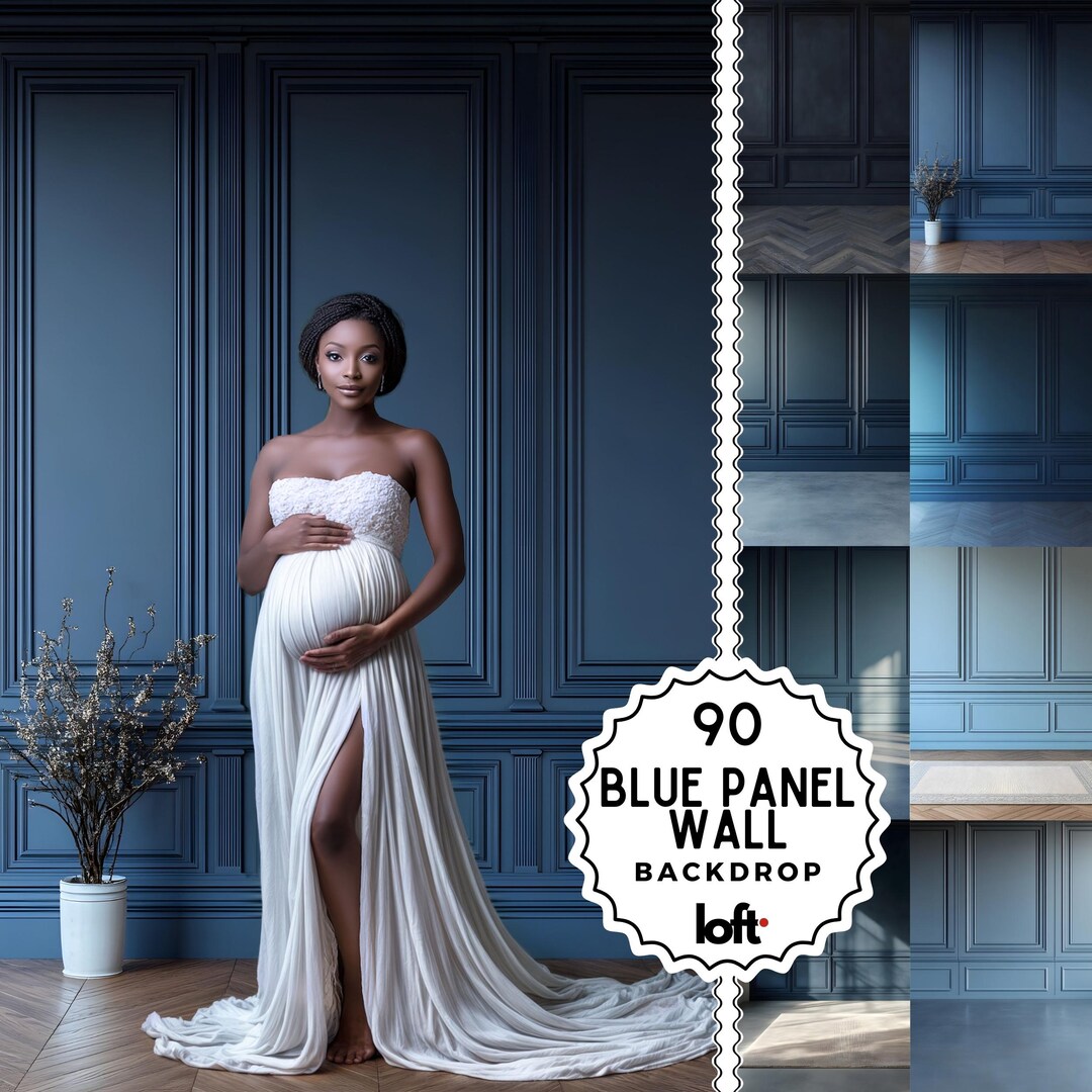 Blue Elegant Panel Wall & Maternity Backdrops, Fine Art Textures Room ...