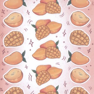 Mangoes Sticker Sheet, Cute Stickers, Stationery, Laptop Sticker ...