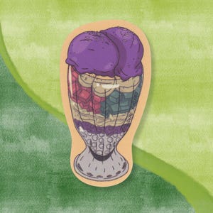 Halo Halo Sticker, Cute Stickers, Stationery, Laptop Sticker, Foodie ...