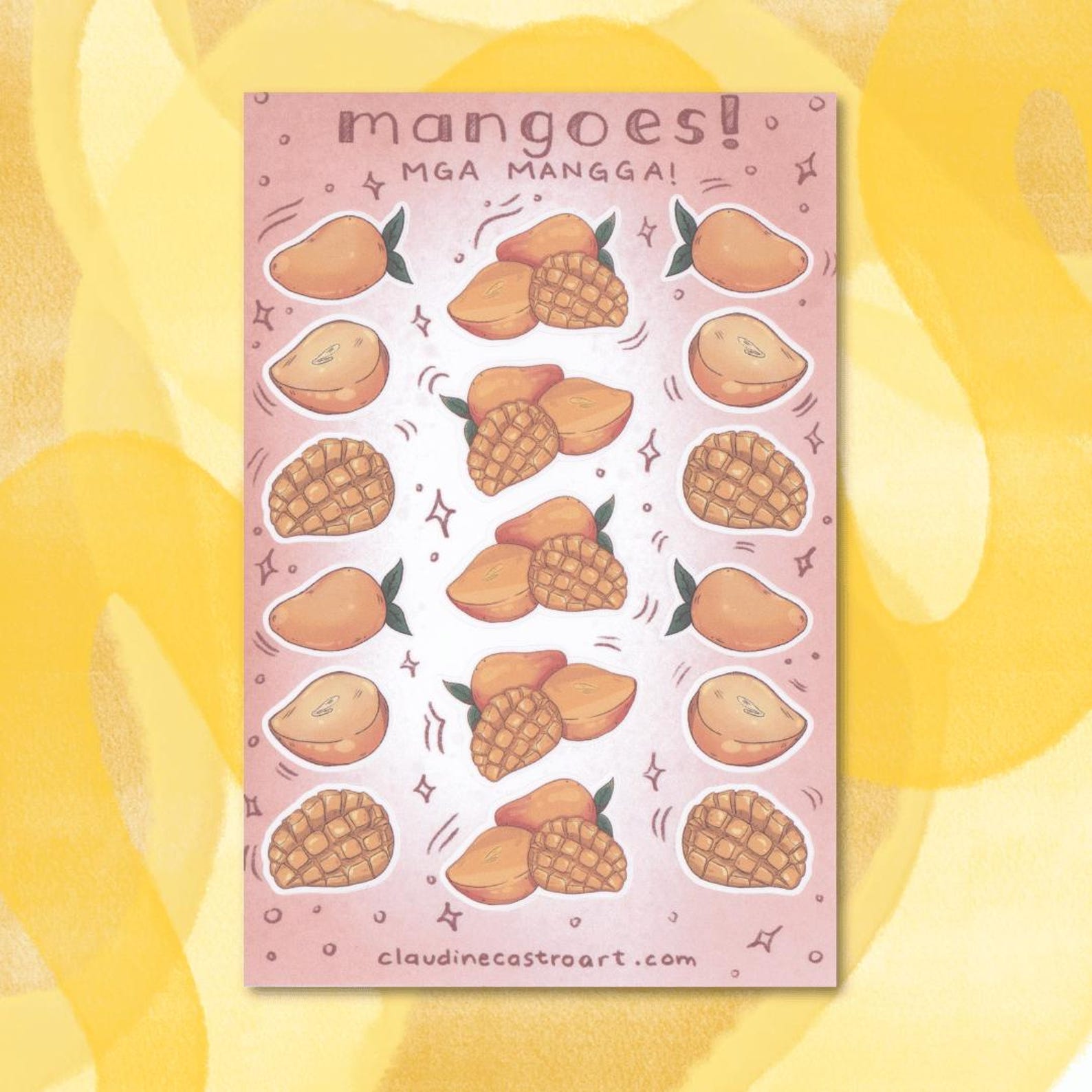 Mangoes Sticker Sheet, Cute Stickers, Stationery, Laptop Sticker ...