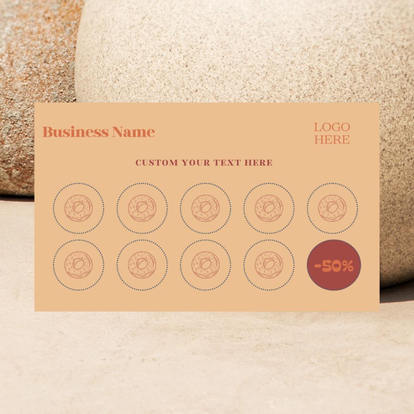 Donut Punch Card, Loyalty Business Card, Editable on Canva - Etsy