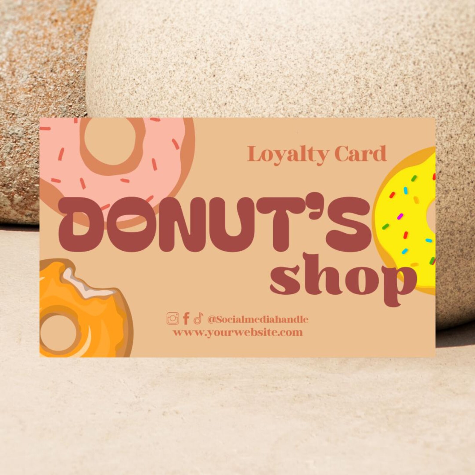 Donut Punch Card, Loyalty Business Card, Editable on Canva - Etsy