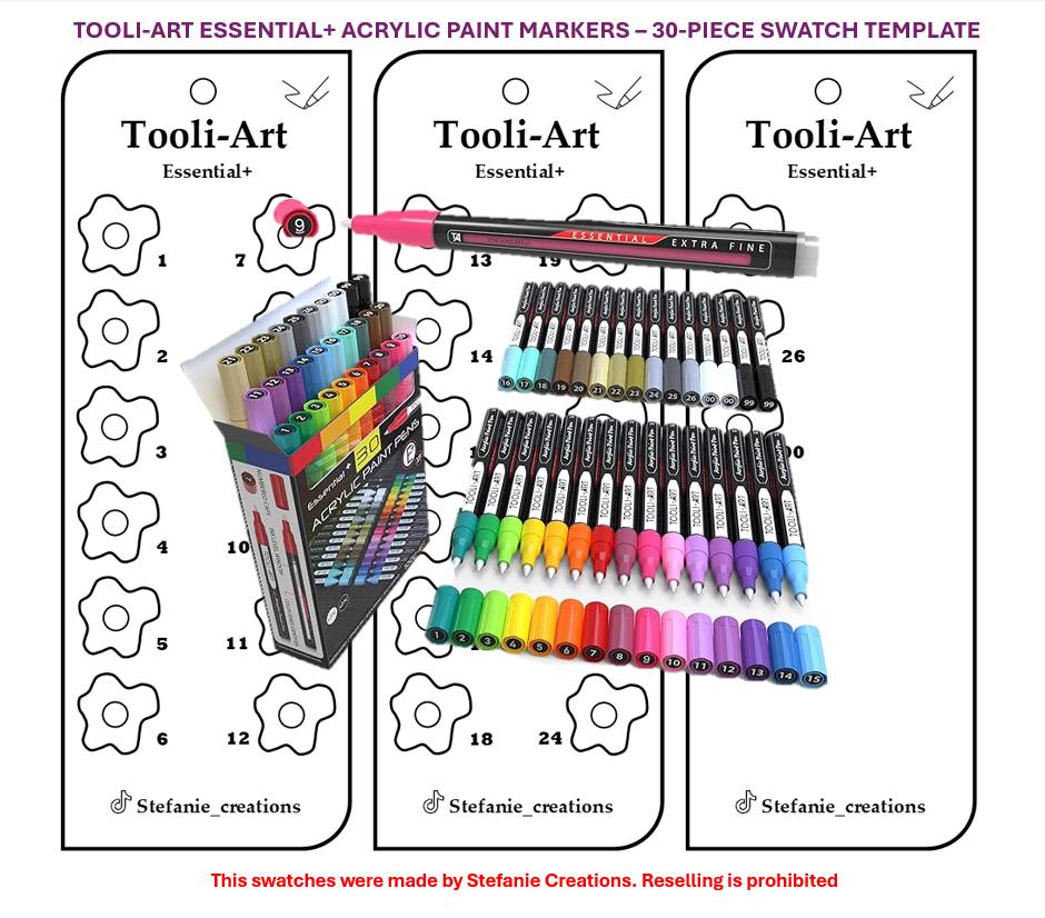 Digital PDF Tooli-art Essential+ - 30-piece Acrylic Paint Markers ...