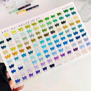 Digital PDF Guangna - 240-piece Brush Markers Swatch Template | DIY ...