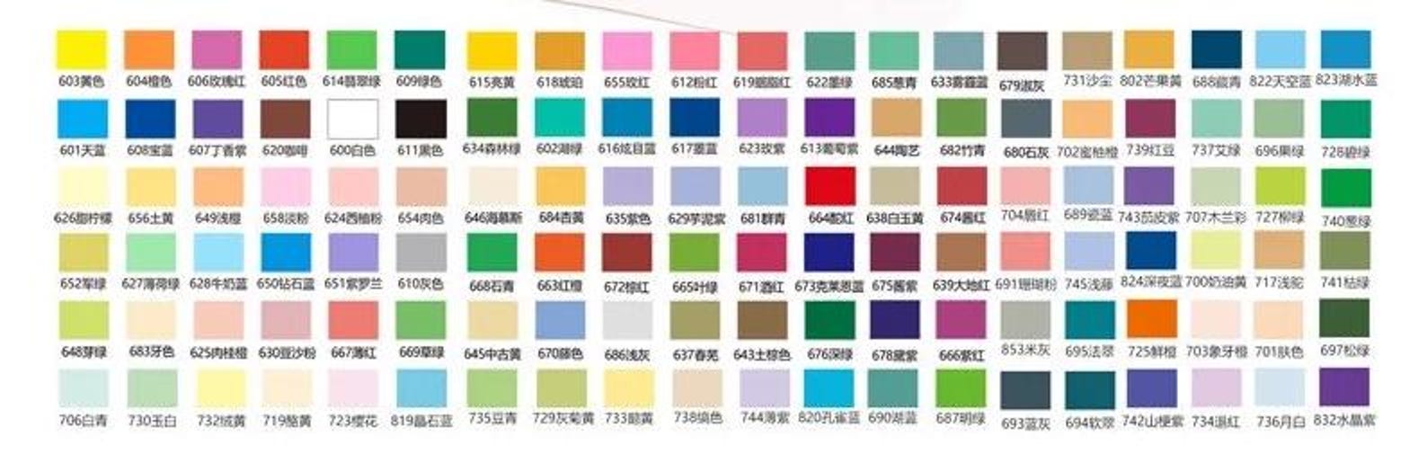 PDF numérique GuangNa - Modèle d'échantillon de marqueurs pinceaux de 120 pièces | Nuancier DIY ...