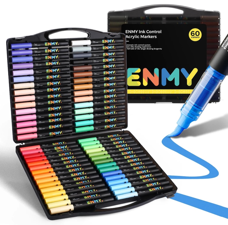 Digital PDF Enmy - 60-piece Acrylic Markers Swatch Template | DIY ...