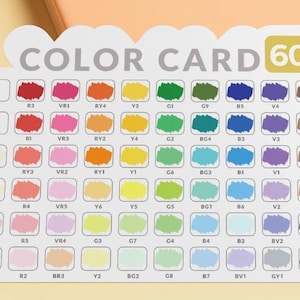 Digital PDF Enmy - 60-piece Acrylic Markers Swatch Template | DIY ...