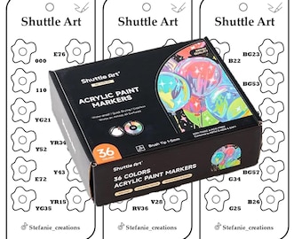 Digital PDF Shuttle Art 101 Colors Art Markers Swatch Template | DIY ...