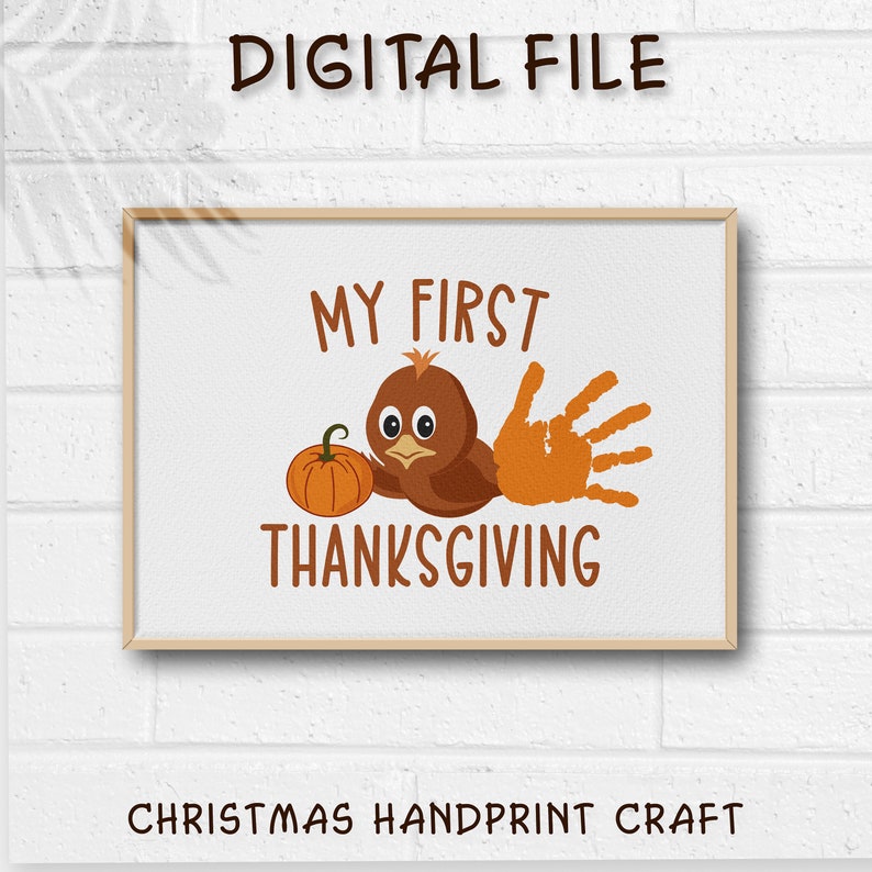 Thanksgiving Handprint Craft, Thanksgiving Handprint Art Toddler, DIY ...