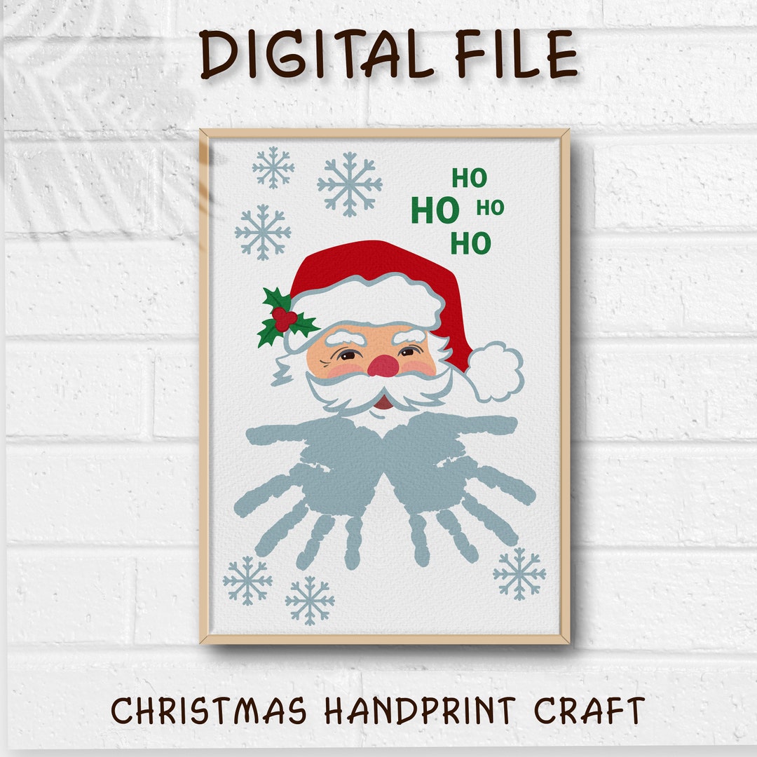 Santa Handprint Handprint Craft, Christmas Handprint Art Toddler, DIY ...