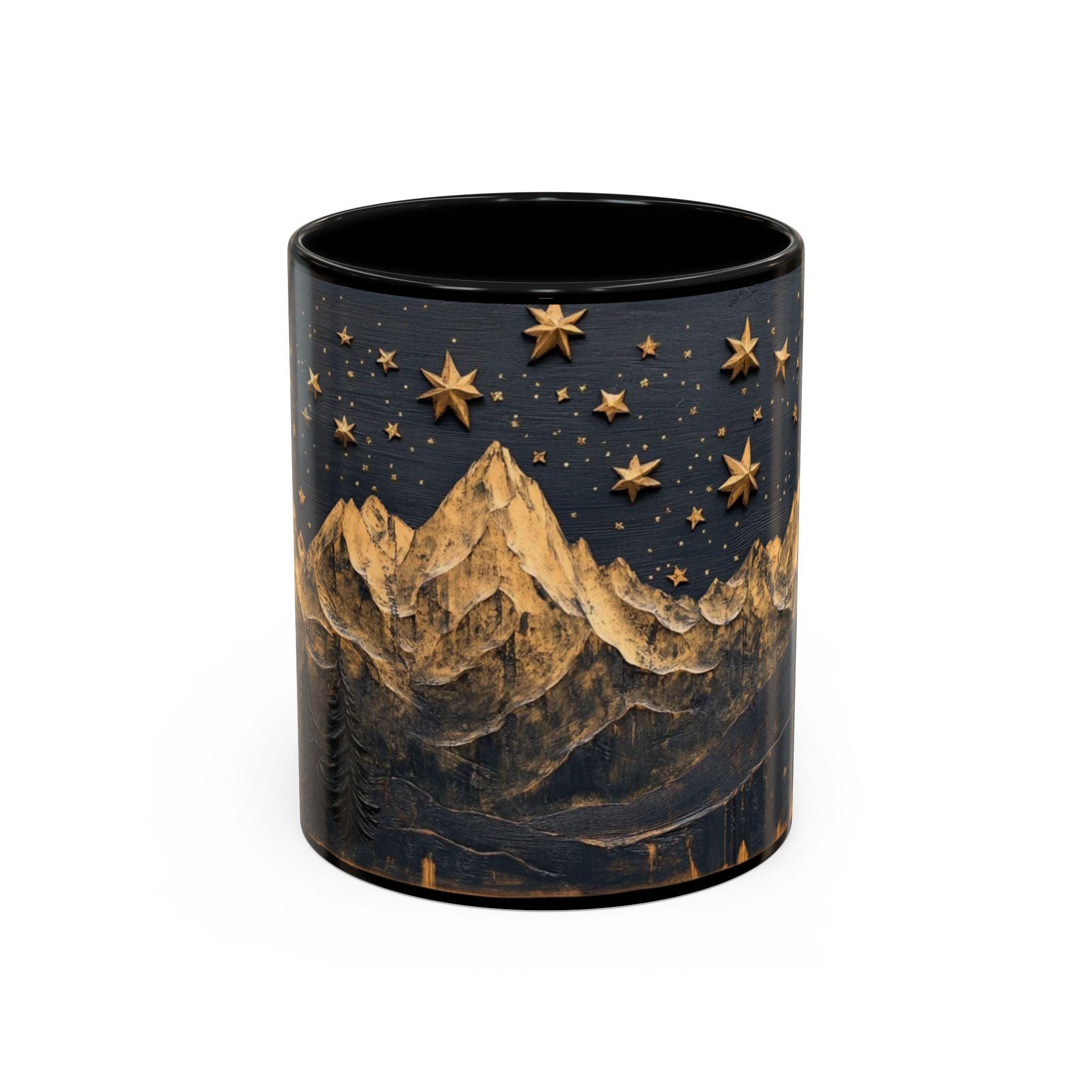 Wood Art Mountain Mug PRINTED WOOD Coffee Mug Wood Panel Effect Tea Mug ...