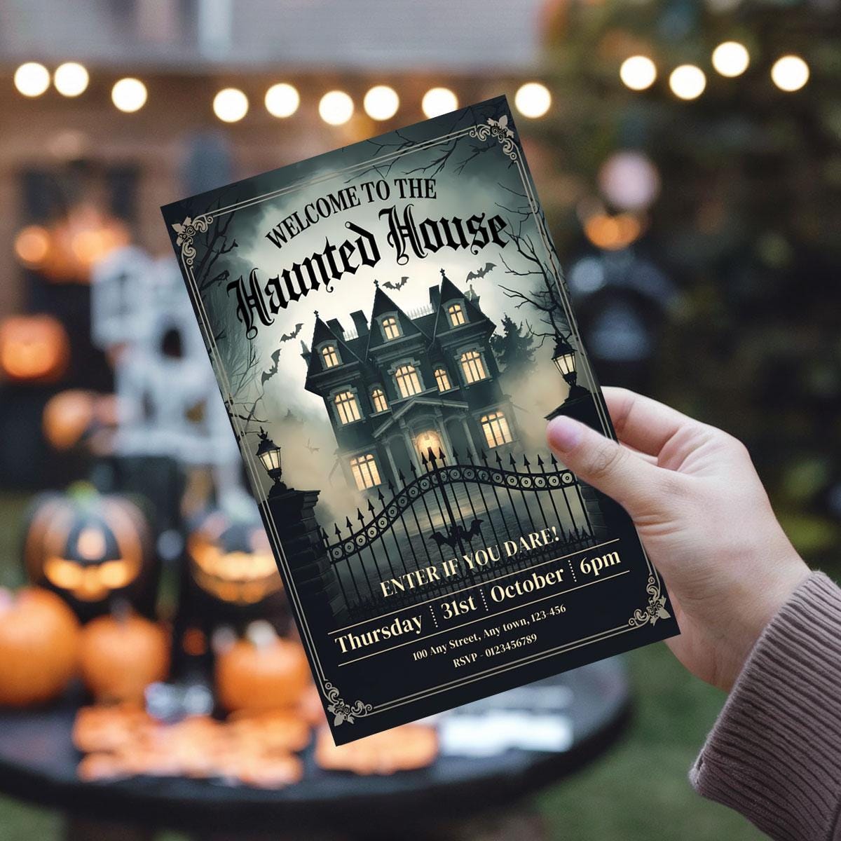 Haunted House Halloween Party Invitation – Editable Spooky Invite ...