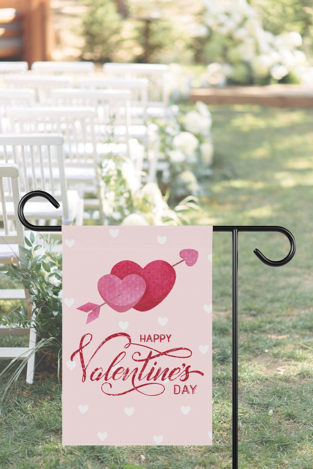 DIGITAL DOWNLOAD Only, Valentine Garden Flag PNG Sublimation File, Pink ...