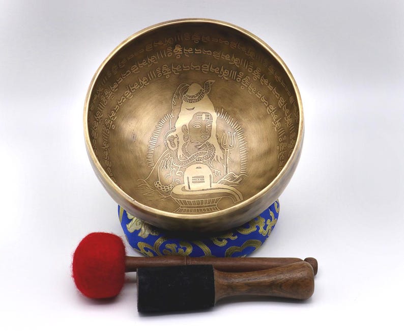 Fine Lord Shiva Carving Singing Bowl From Nepal, Tiger Eye Bowl ...