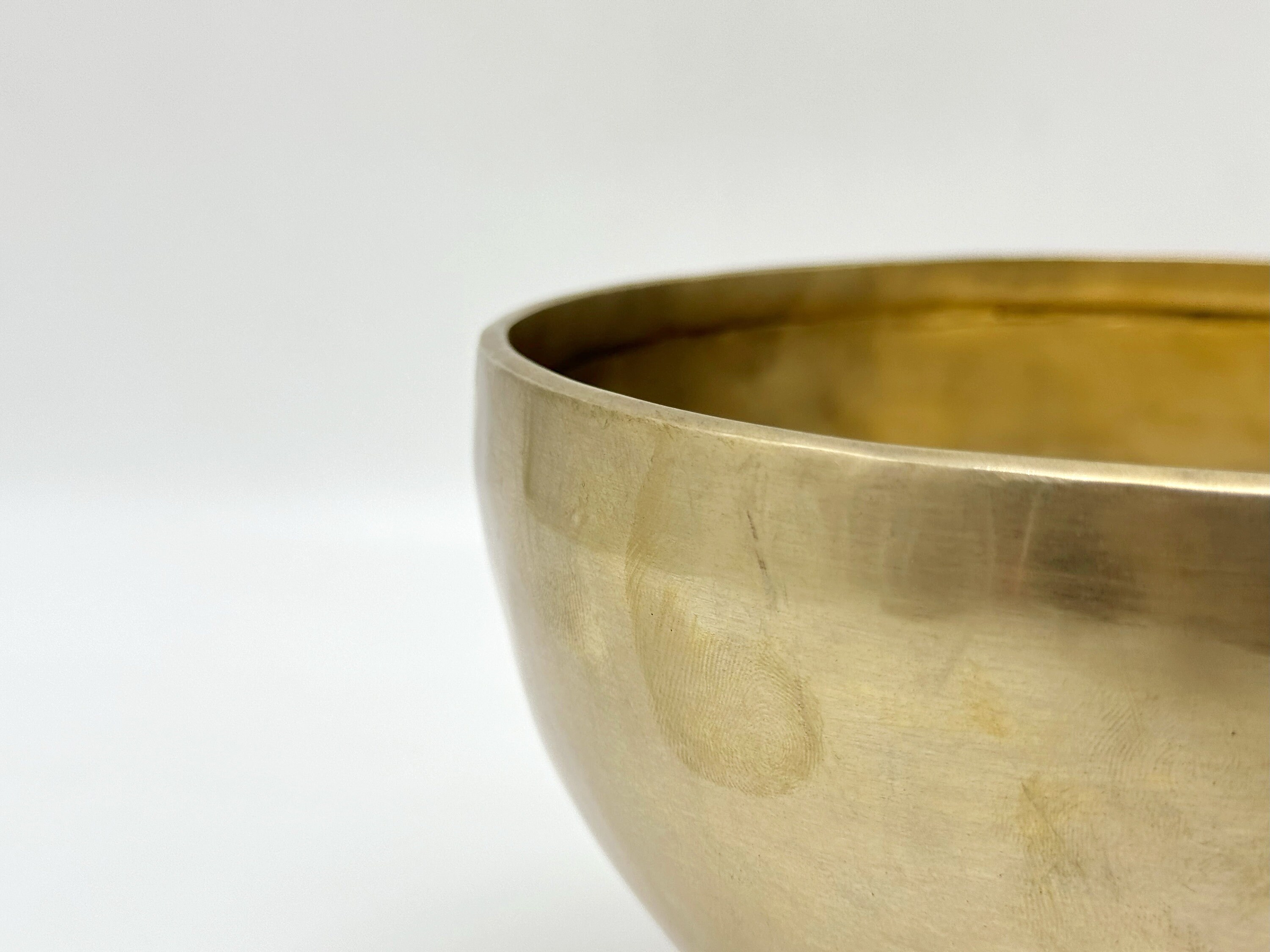 8 Inches Gold Dim Full Moon Singing Bowl Tibetan Singing Bow Meditation ...