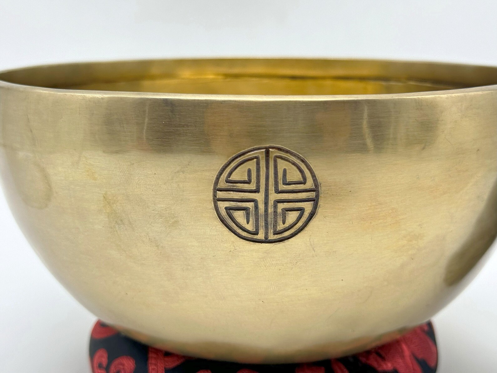 8 Inches Gold Dim Full Moon Singing Bowl Tibetan Singing Bow Meditation ...