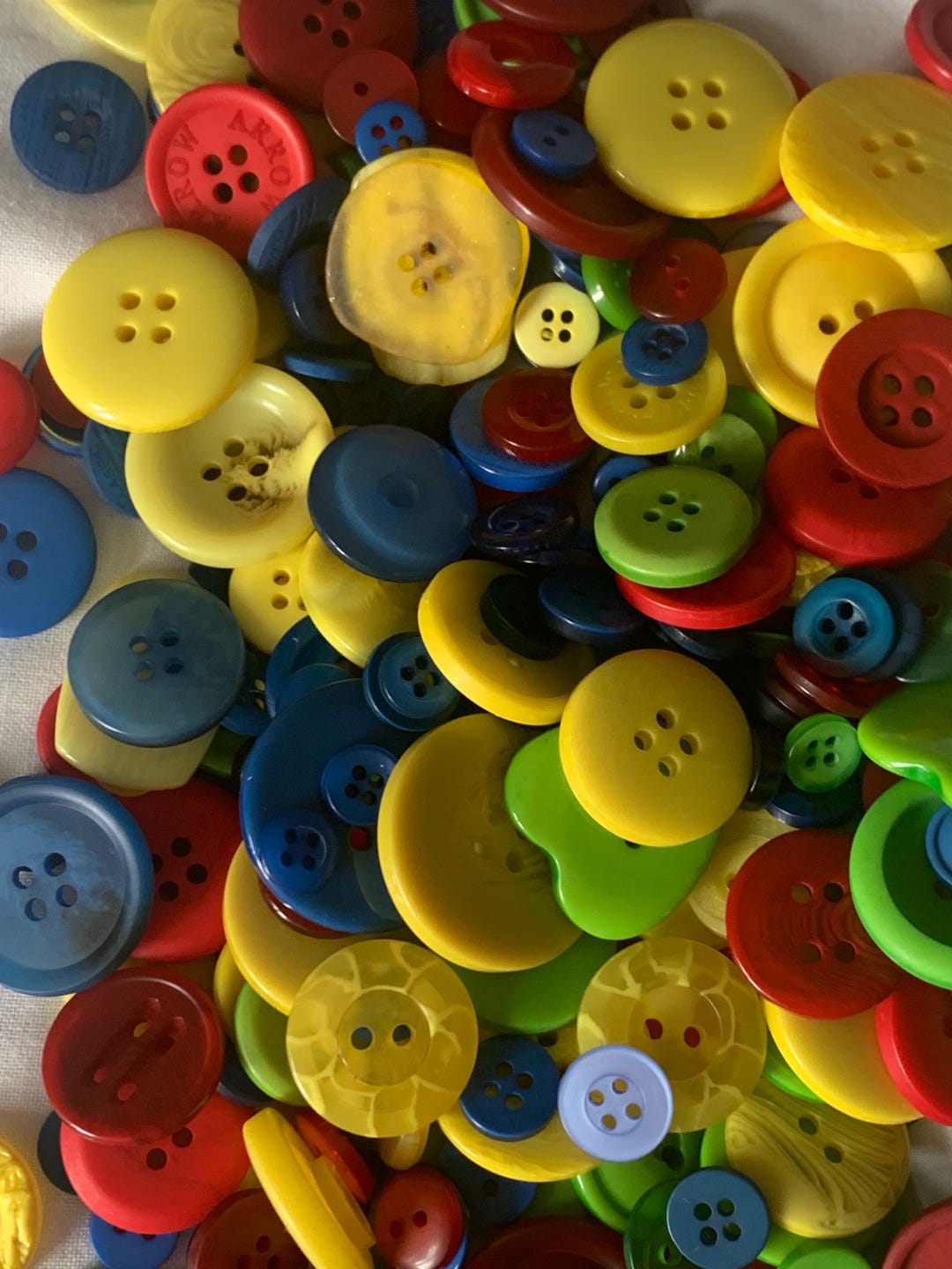 Crafty Selection of Buttons. Mixed Bright Colour Assortment. Red, Blue ...